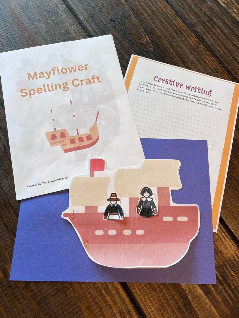 Mayflower Spelling Craft - Etsy
