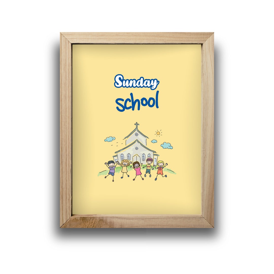 Sunday School Poster, Church Nursery Wall Art, Playroom Decor for Kids ...