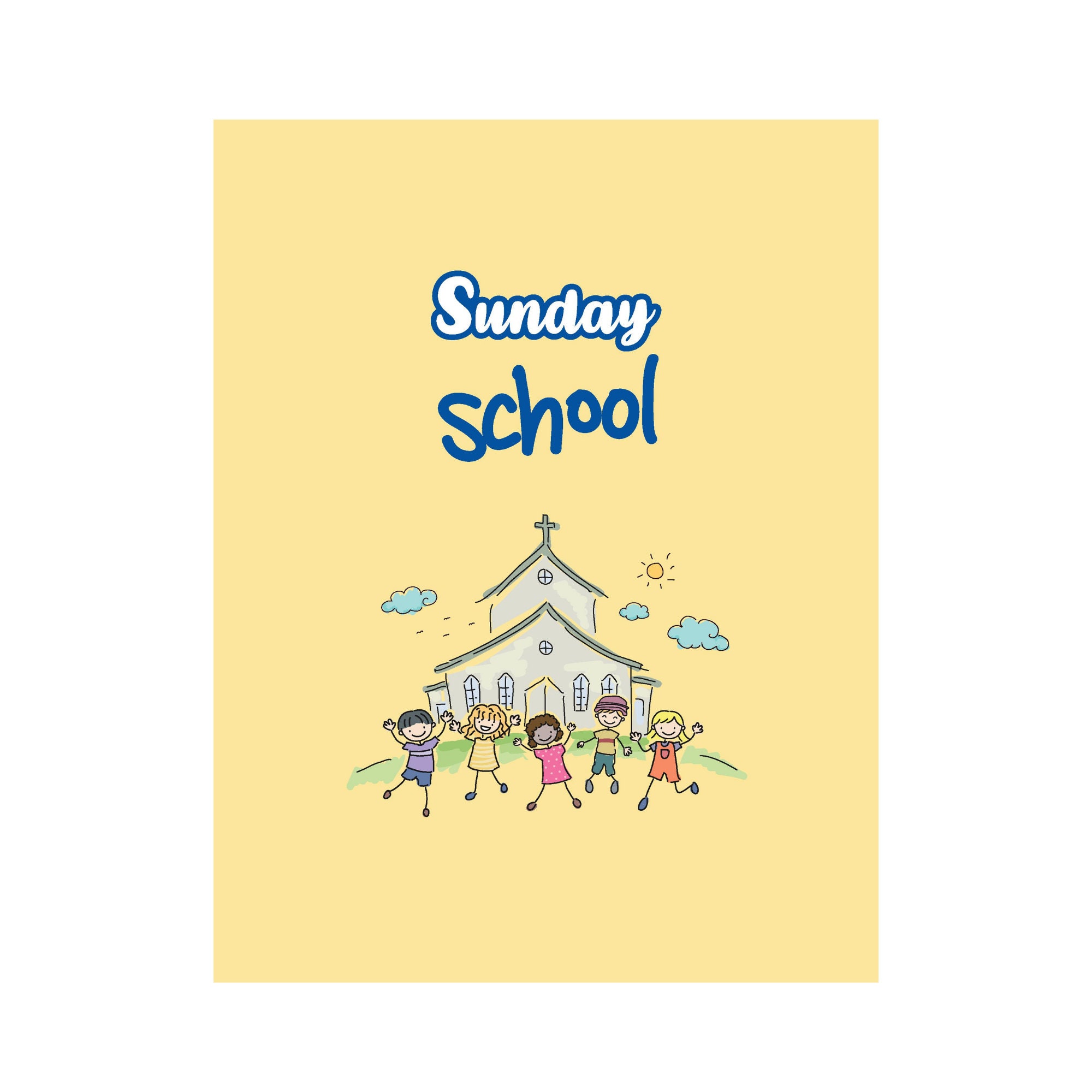 Sunday School Poster, Church Nursery Wall Art, Playroom Decor for Kids ...