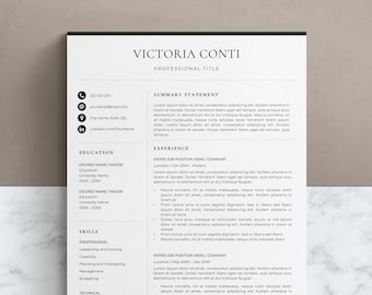 Resume Template Word, Google Docs, Apple Pages Resume, Professional ...