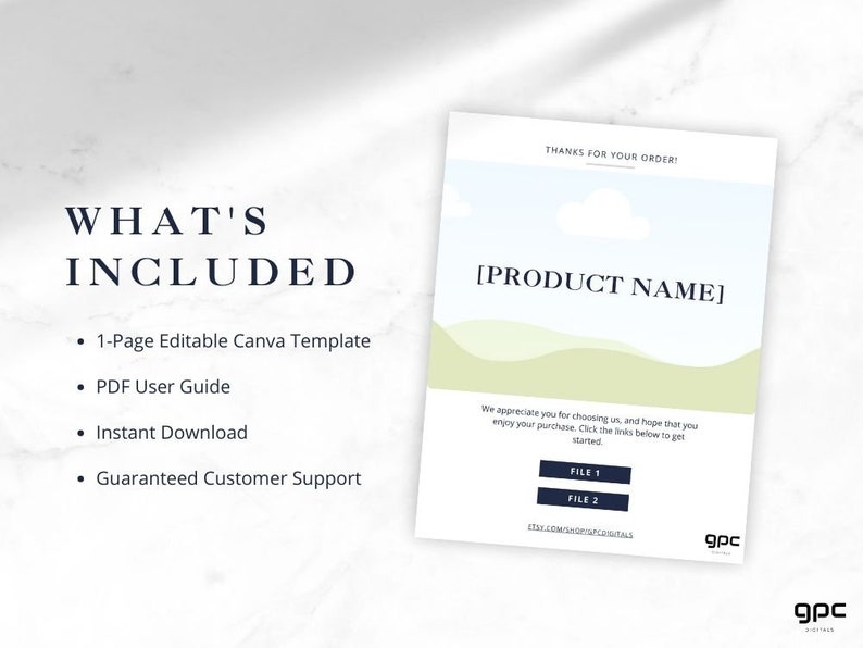 Digital Product Download Template Canva | Download Instruction Template ...