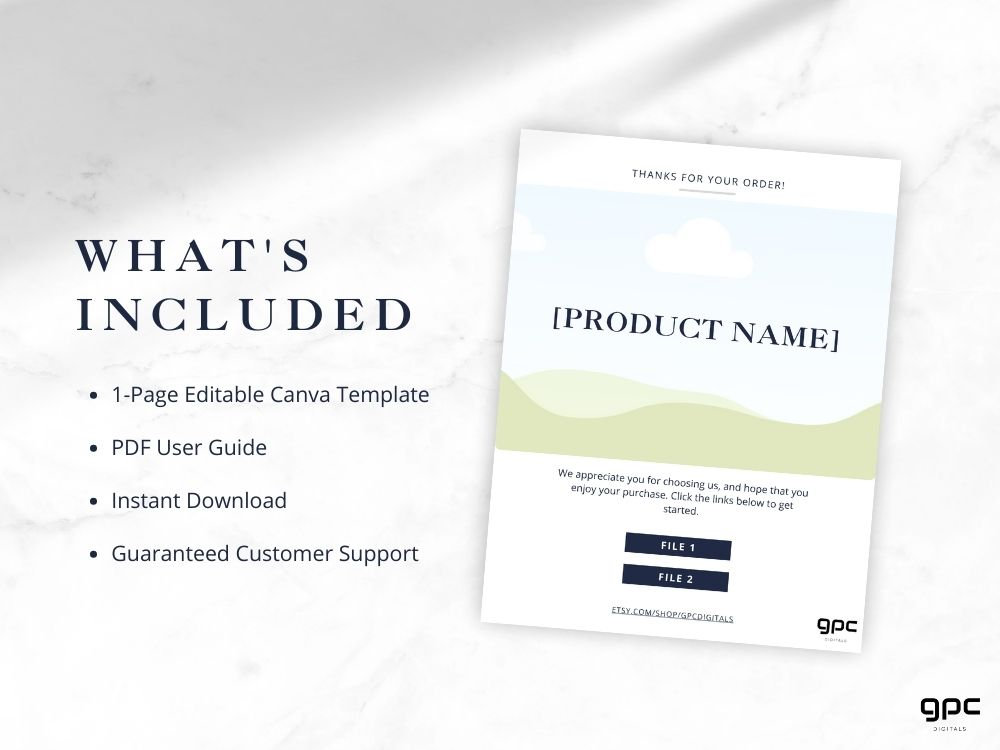 Digital Product Download Template Canva | Download Instruction Template ...