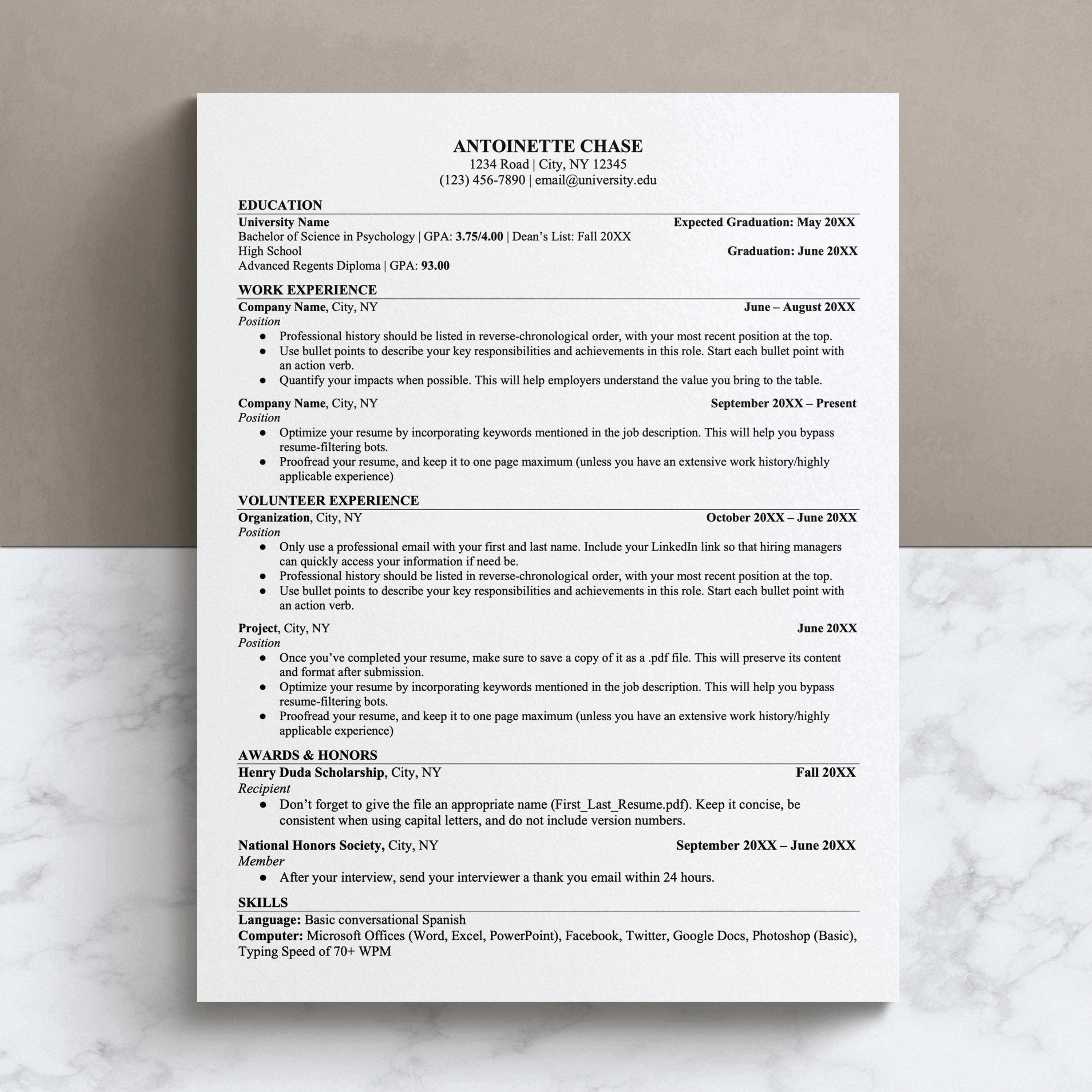 College Resume Academic Resume Resume Template Curriculum Vitae ...