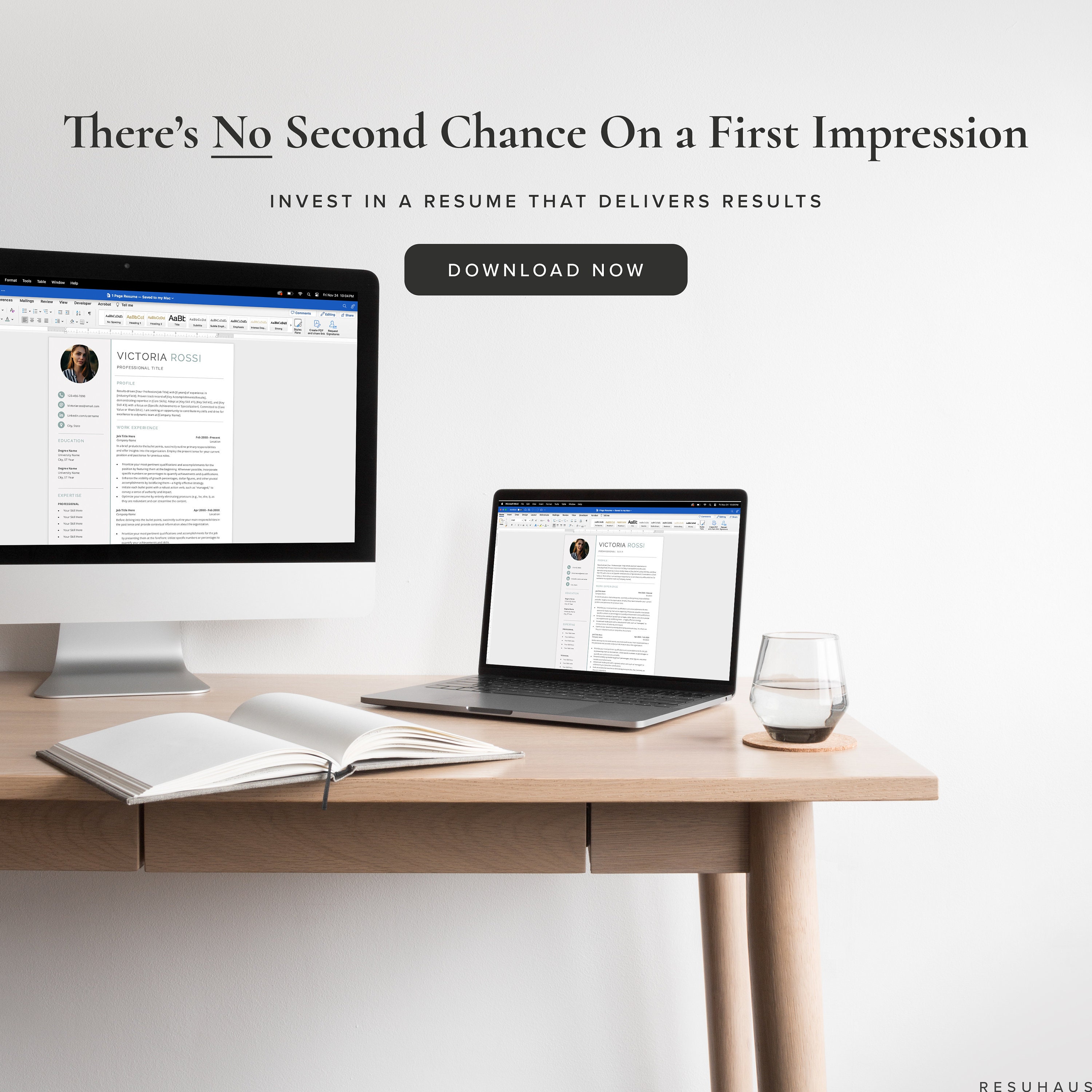 Resume Template With Photo, Professional Resume Template for Word ...