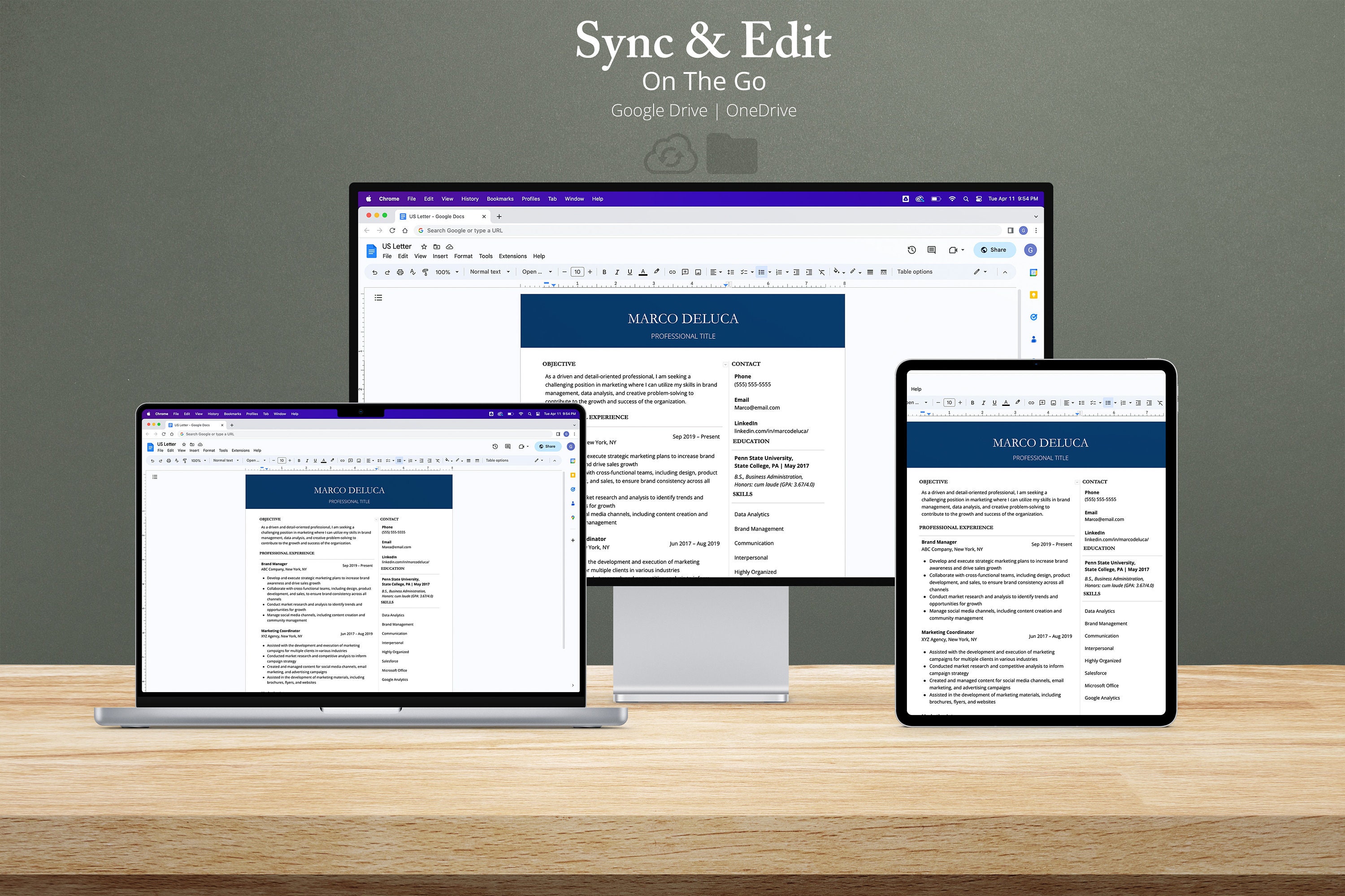 Resume Template for Word Google Docs Resume Template Modern - Etsy