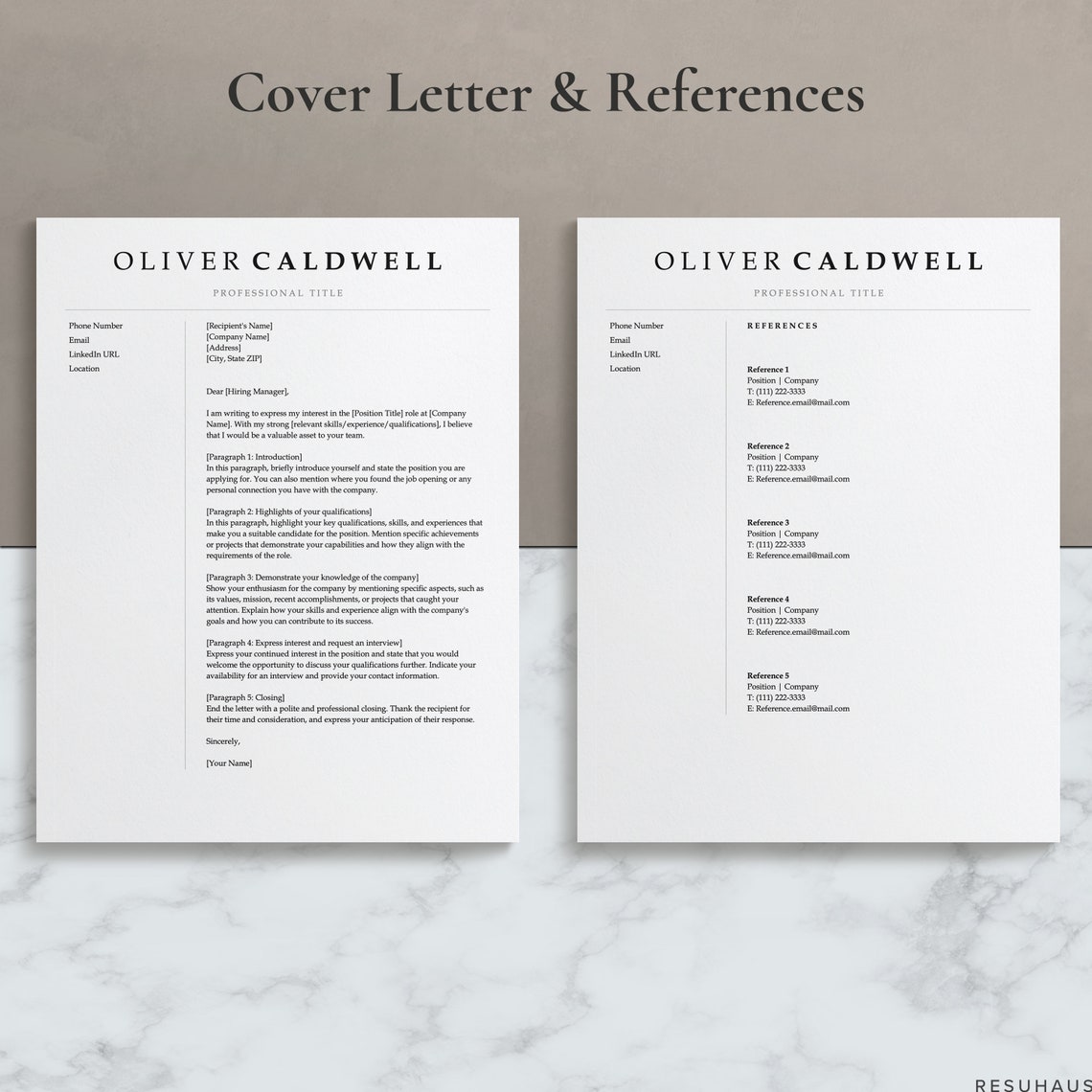 Executive Resume Template for Word Professional Resume CV Template ...