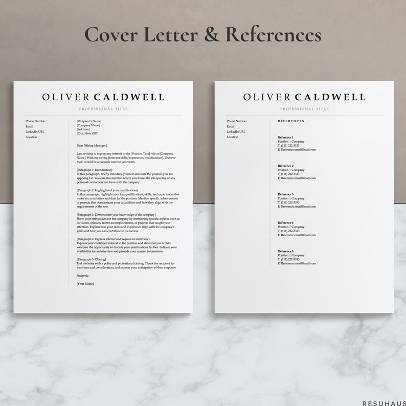 Executive Resume Template for Word Professional Resume CV Template ...