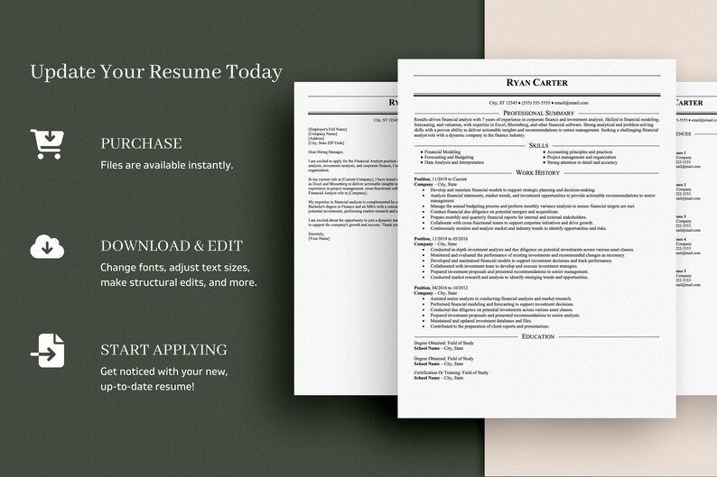 ATS Friendly Resume Template Traditional Resume Template - Etsy