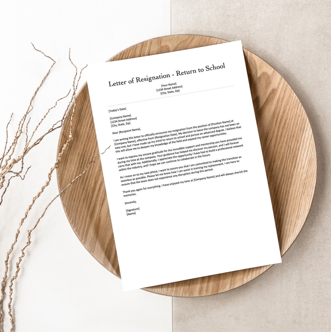 Resignation Letter | Letter of Resignation | Resignation Template | Two ...