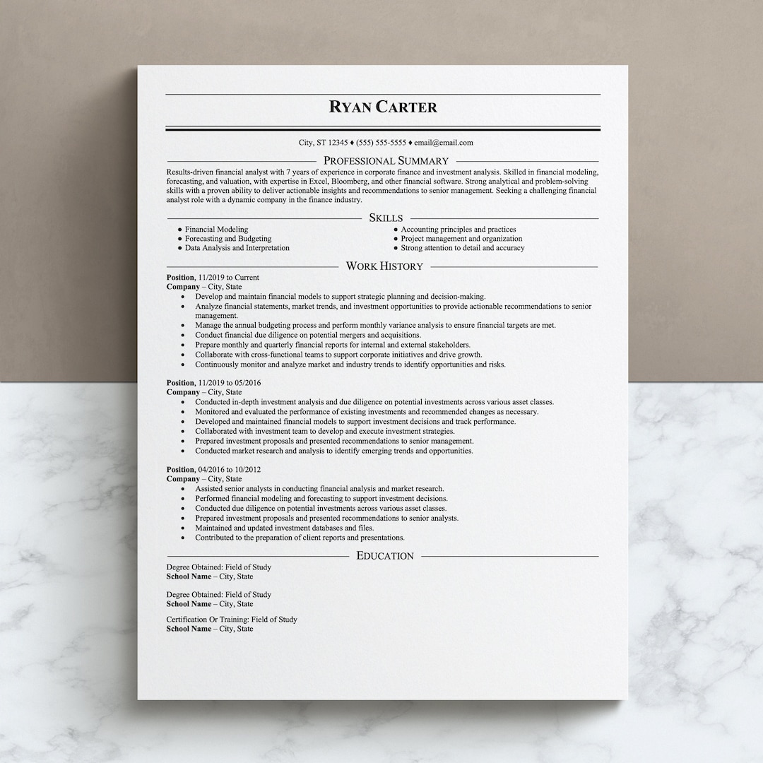 ATS Friendly Resume Template | Traditional Resume Template | CV ...