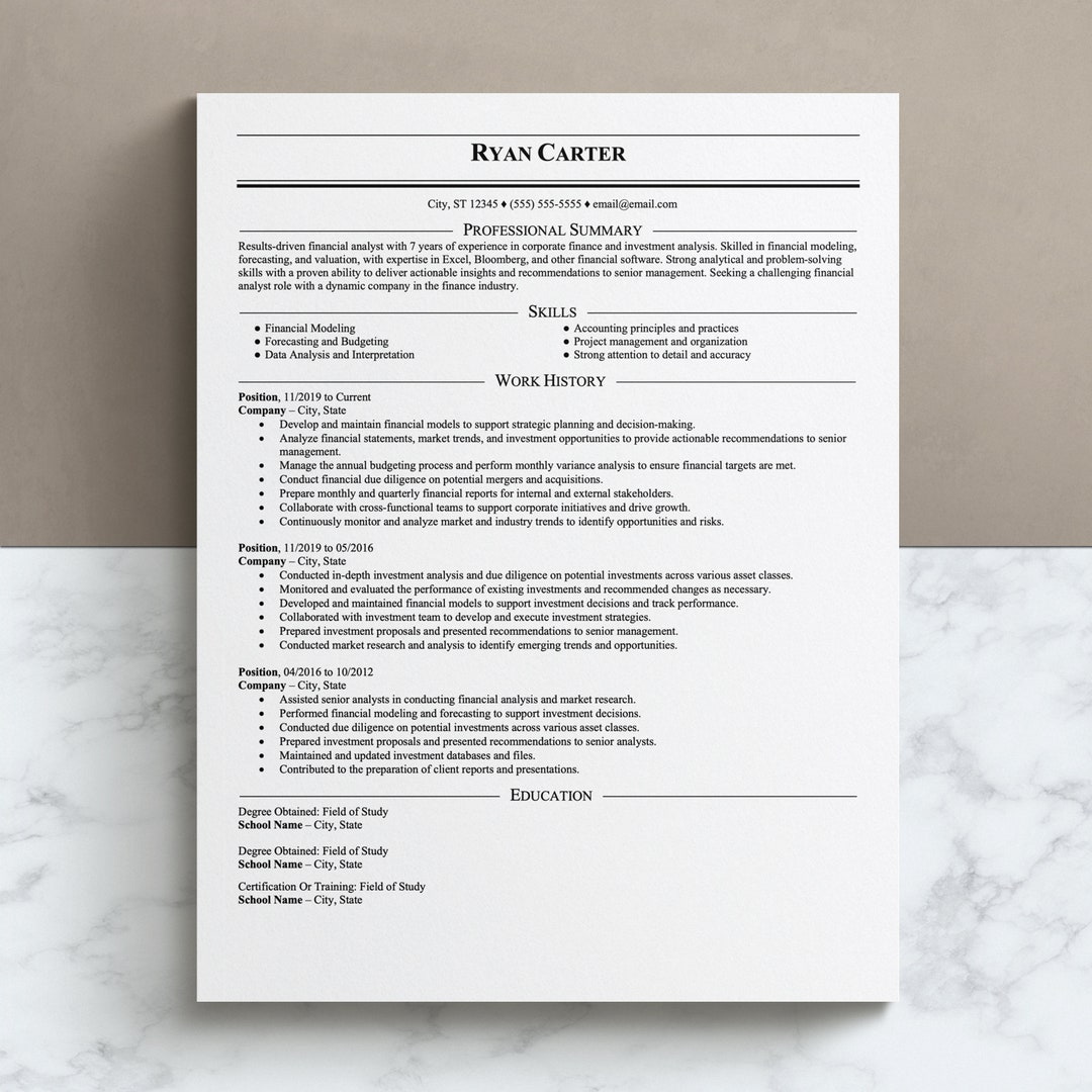 ATS Friendly Resume Template Traditional Resume Template CV Template ...