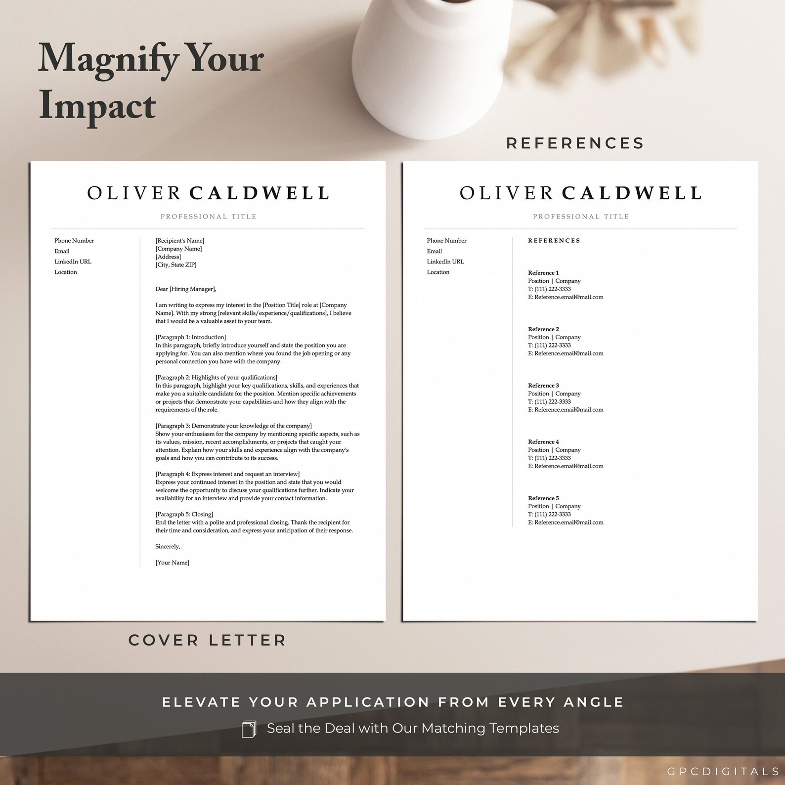 Executive Resume Template for Word Professional Resume CV Template ...