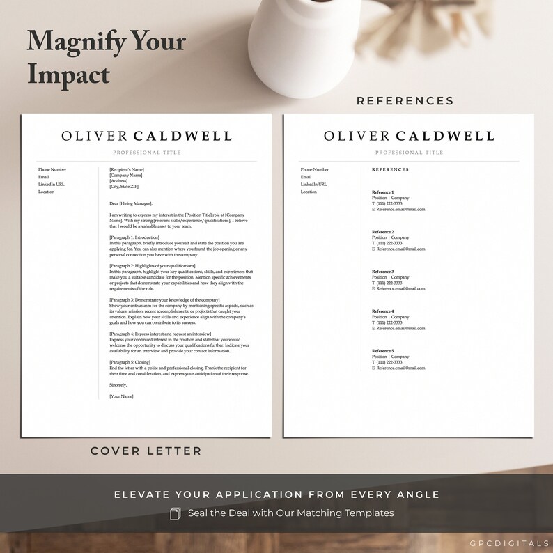 Executive Resume Template for Word Professional Resume CV Template ...