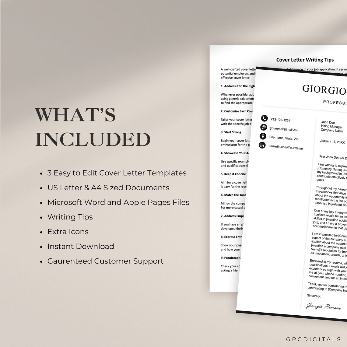 Professional Cover Letter Templates | Editable Resume Cover Letter ...