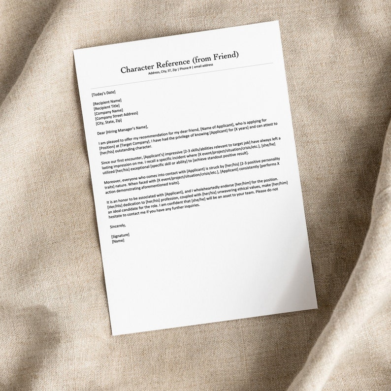 Letter of Recommendation Template | Recommendation Letter Template ...