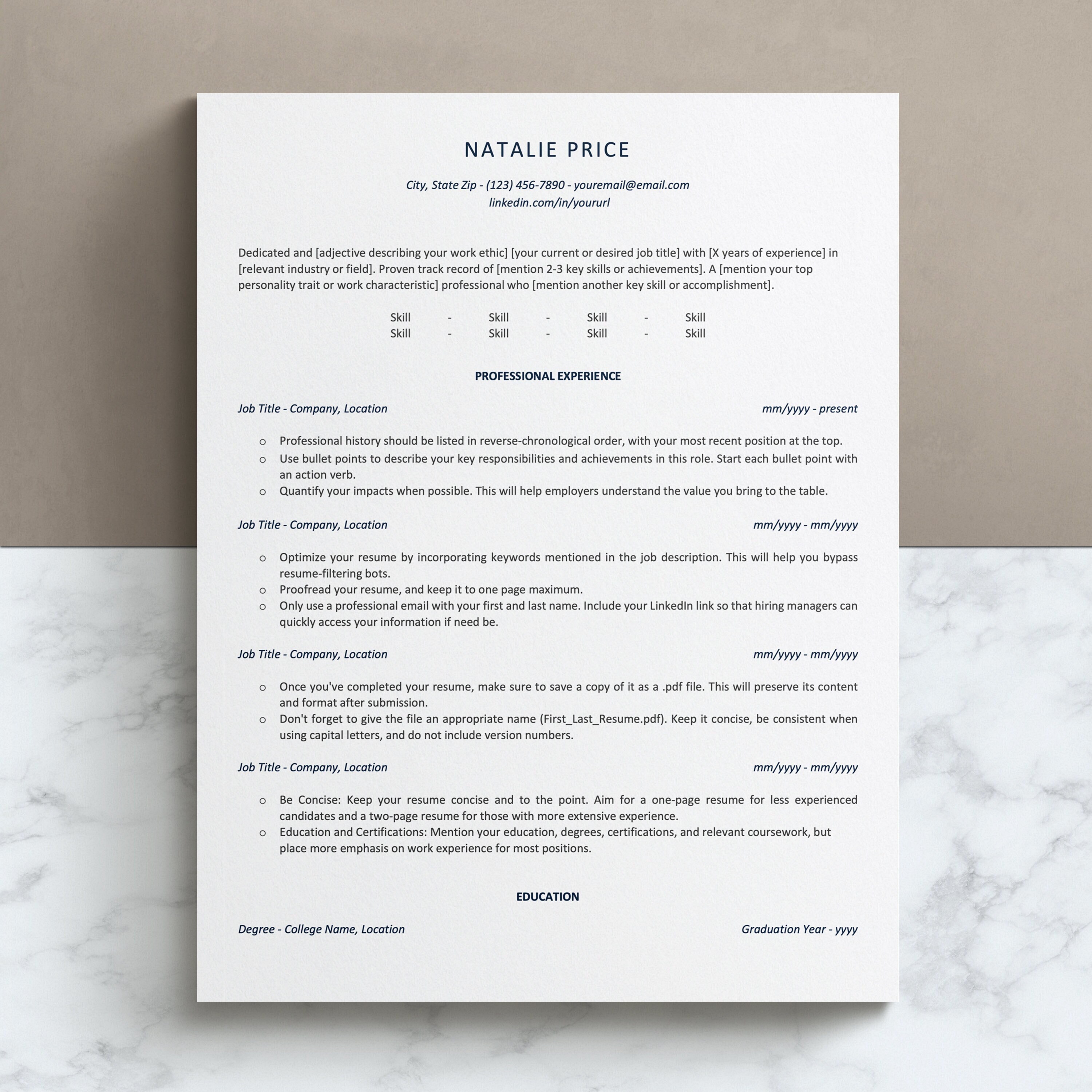 ATS Friendly Resume Template for Google Docs, Word and Pages Resume, ATS Compatible Resume ...