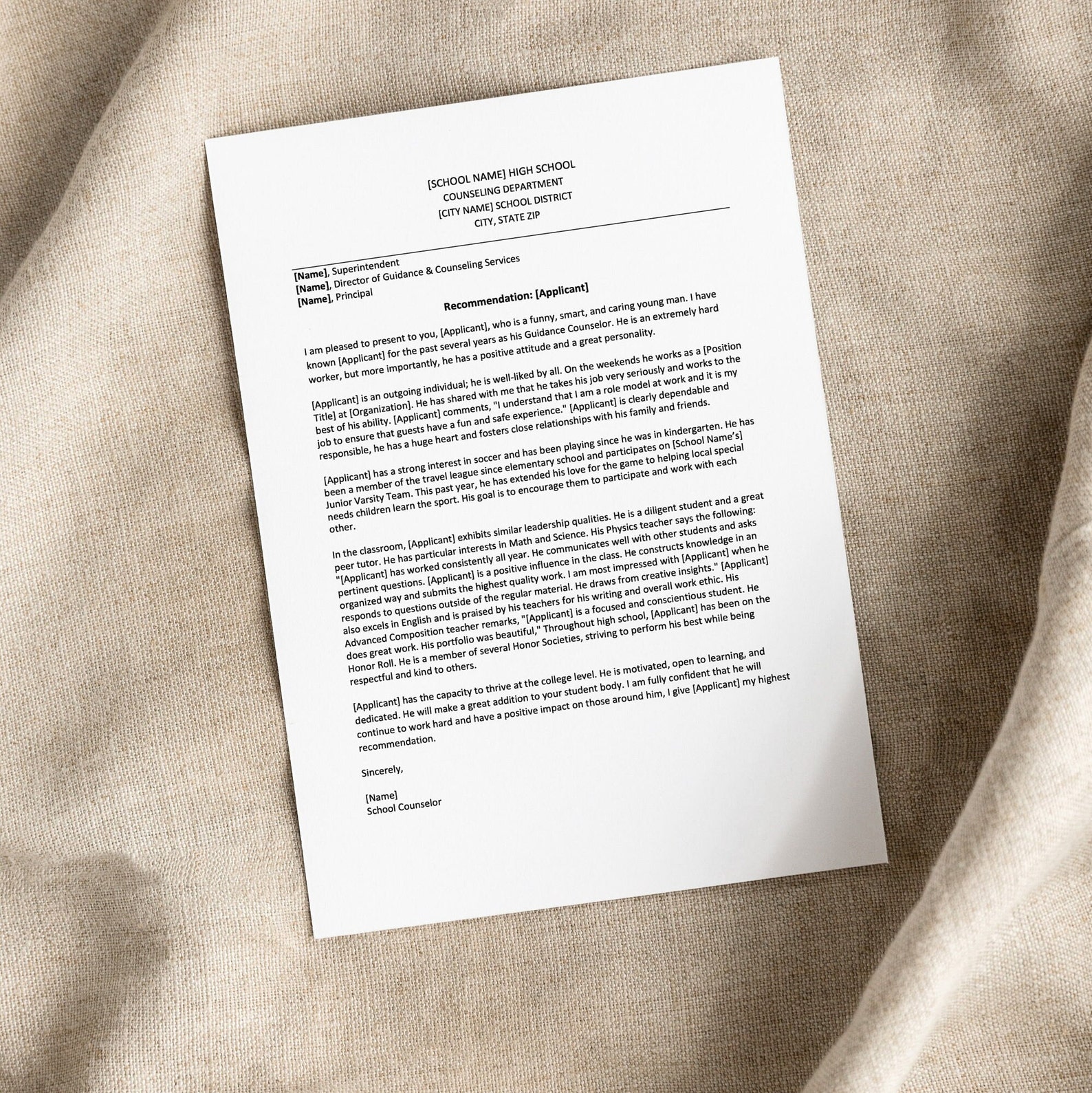 College Letter of Recommendation | Recommendation Letter Template ...