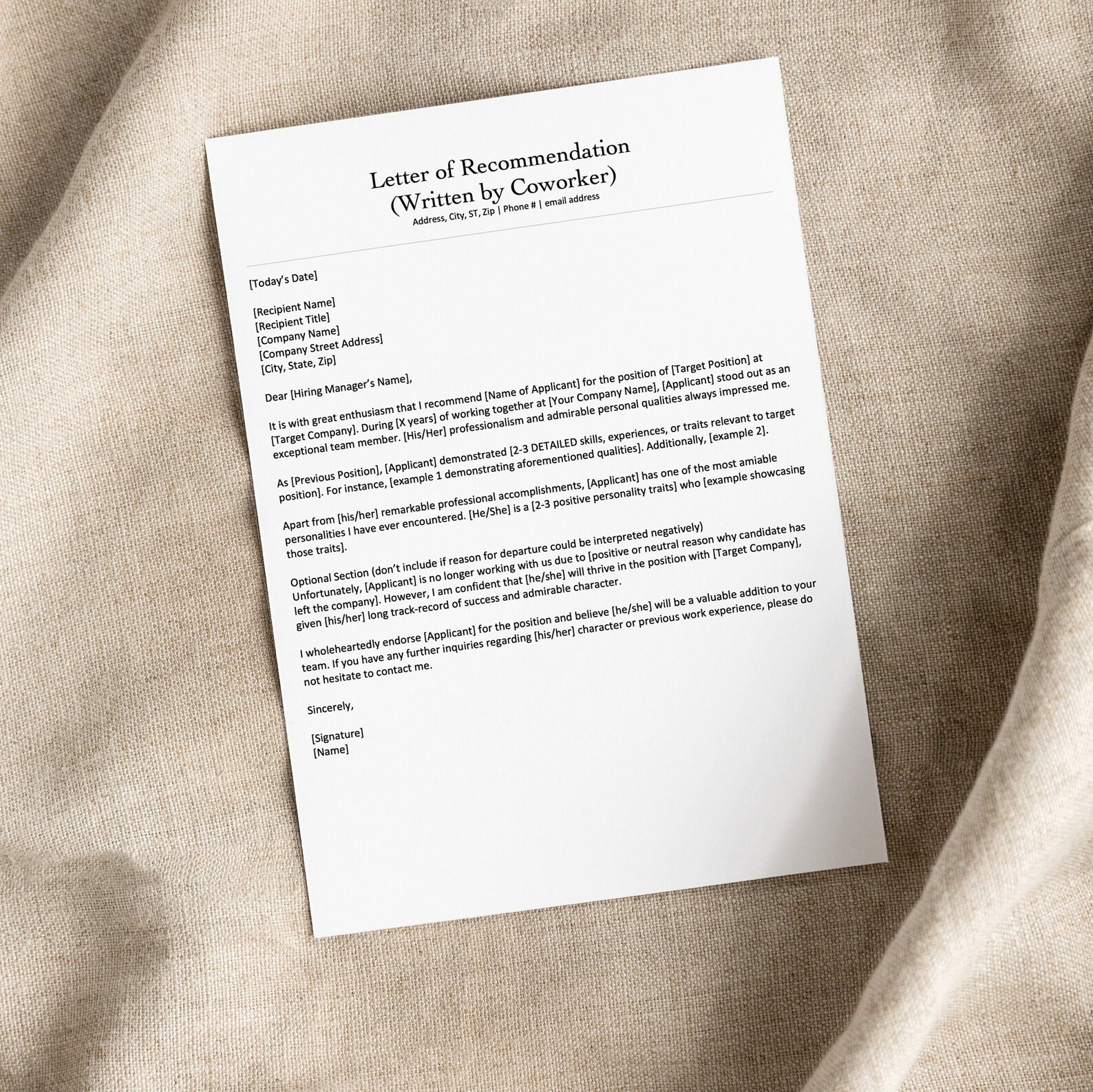 Letter of Recommendation Template | Recommendation Letter Template ...