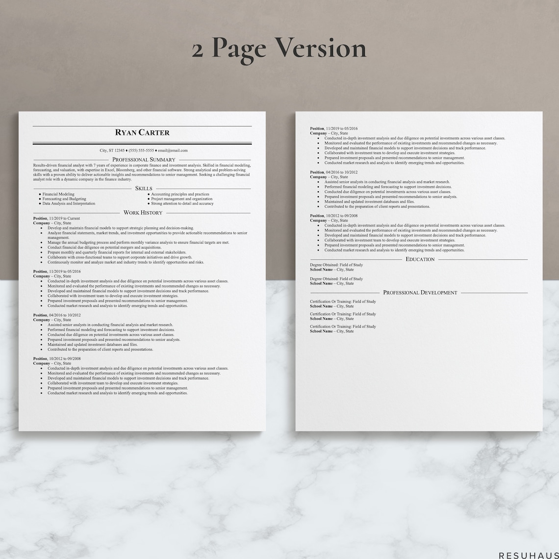 ATS Friendly Resume Template | Traditional Resume Template | CV ...