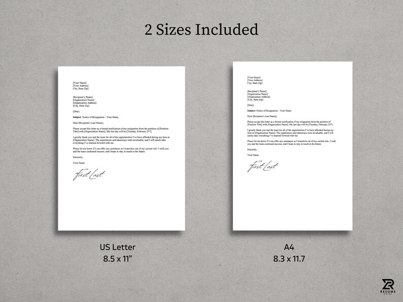 Resignation Letter Resignation Template Notice Letter - Etsy