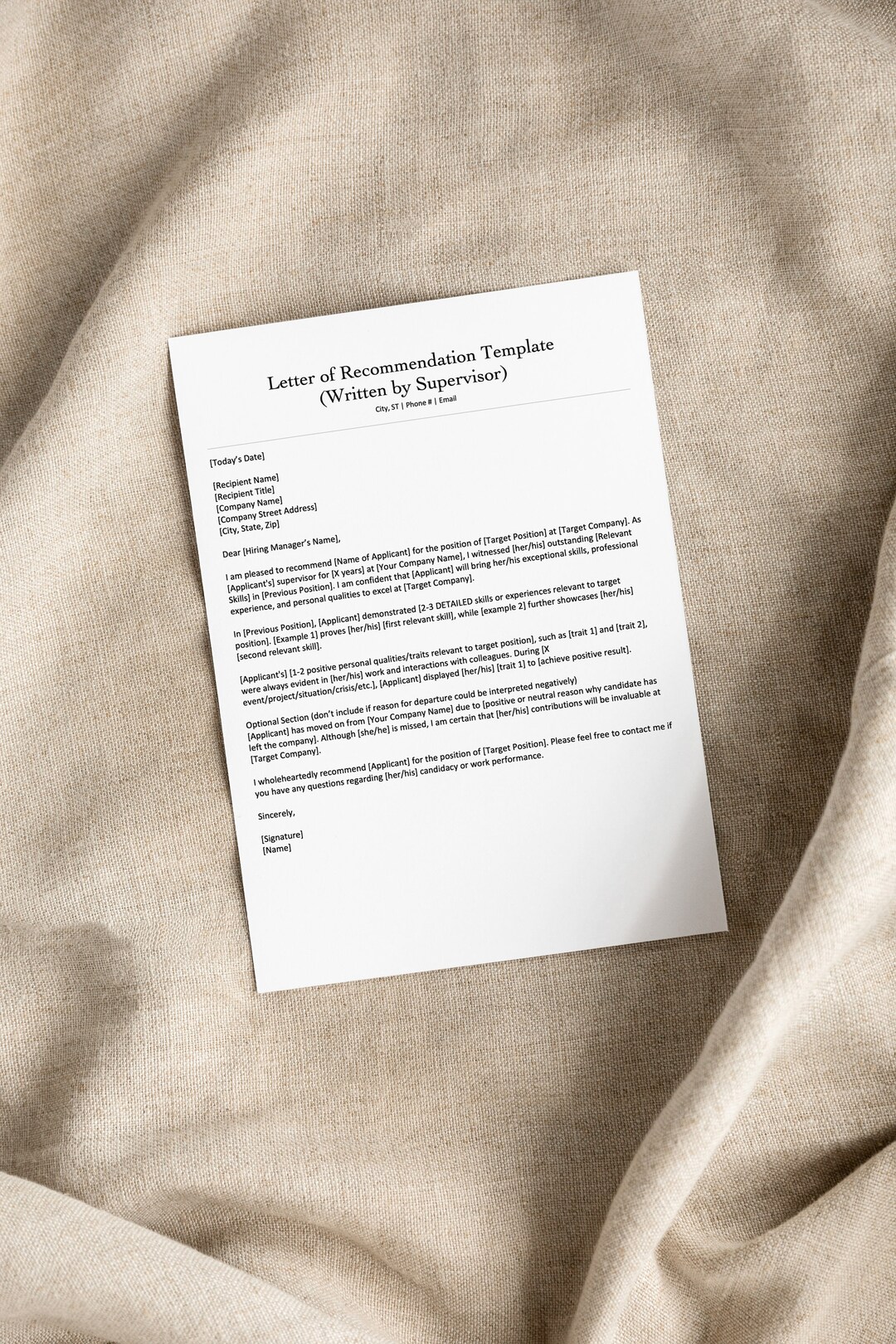 Letter of Recommendation Template | Recommendation Letter | Character ...