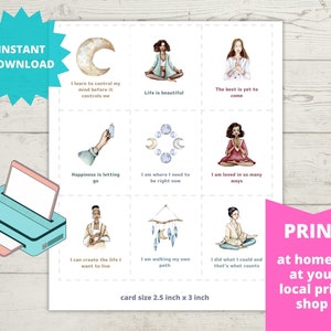 Printable Boho Affirmation Cards Positive Inspiration Cards - Etsy
