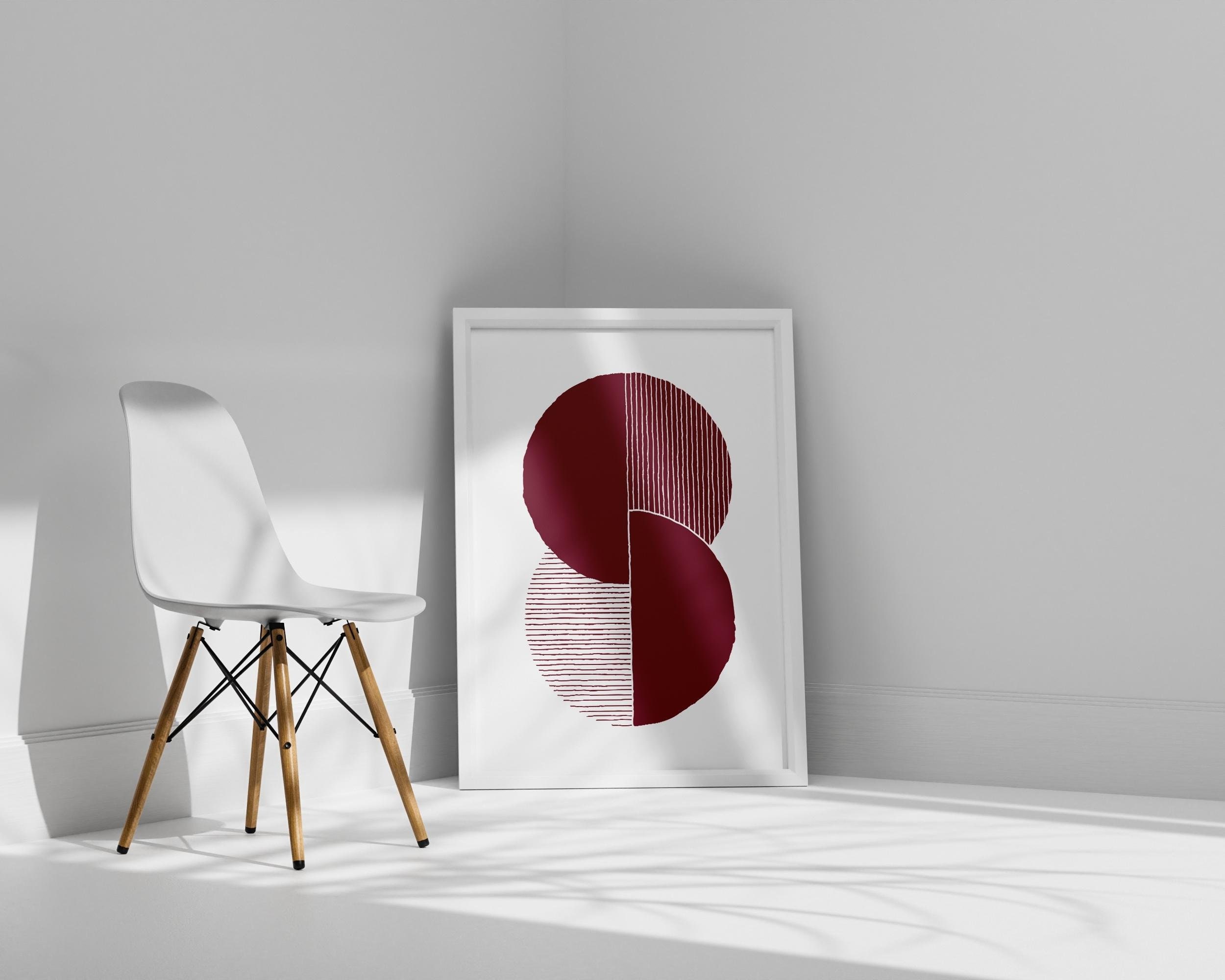 Printable Viva Magenta Geometric Wall Art | Mid Century Modern Abstract ...