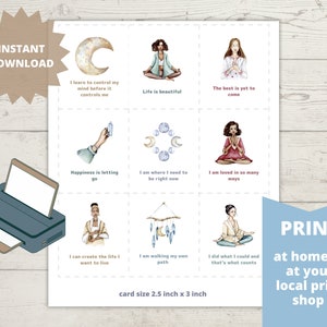 Printable Boho Affirmation Cards | Positive Inspiration Cards for ...