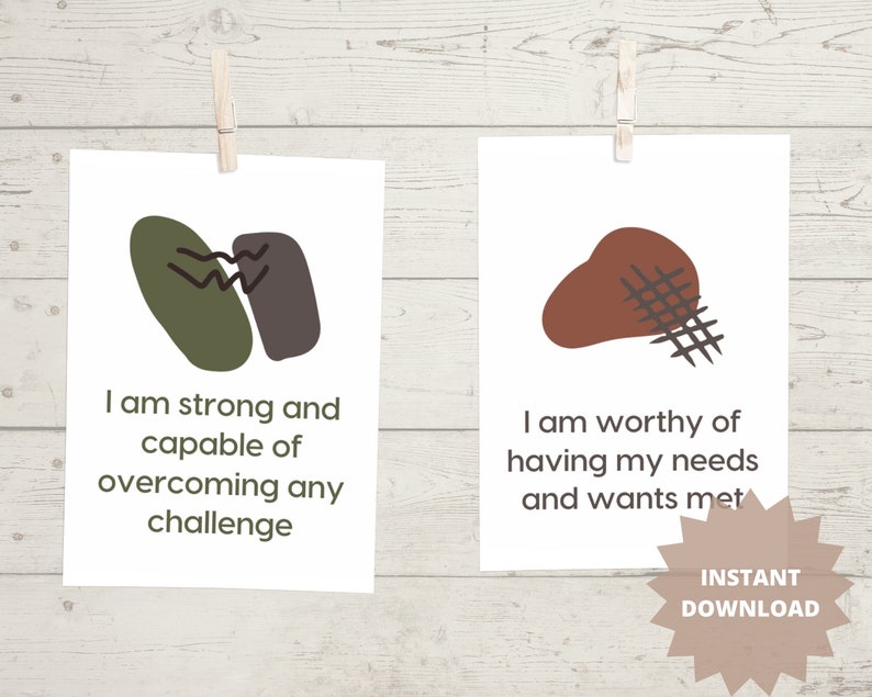 Printable Boho Affirmation Cards for Self Love Law of - Etsy