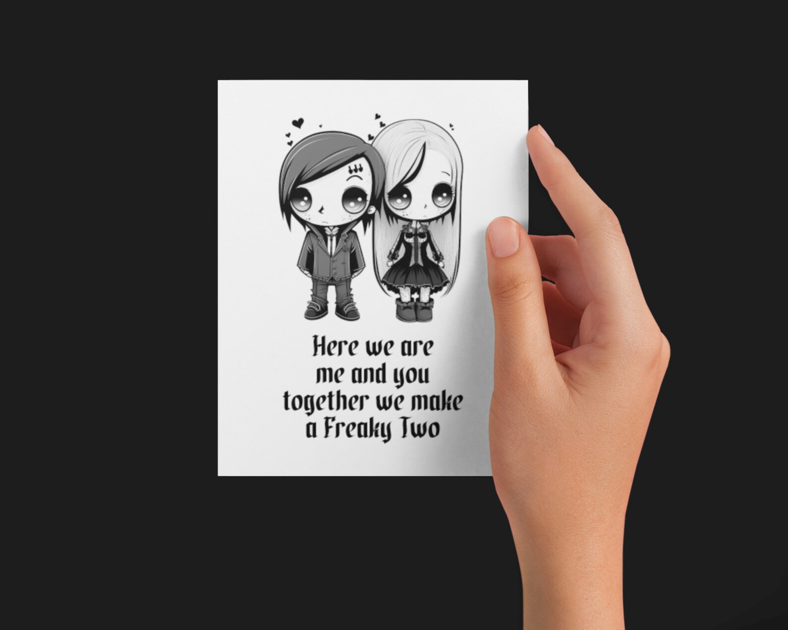 Printable Gothic Valentines Day Card Digital Dark Gothic - Etsy