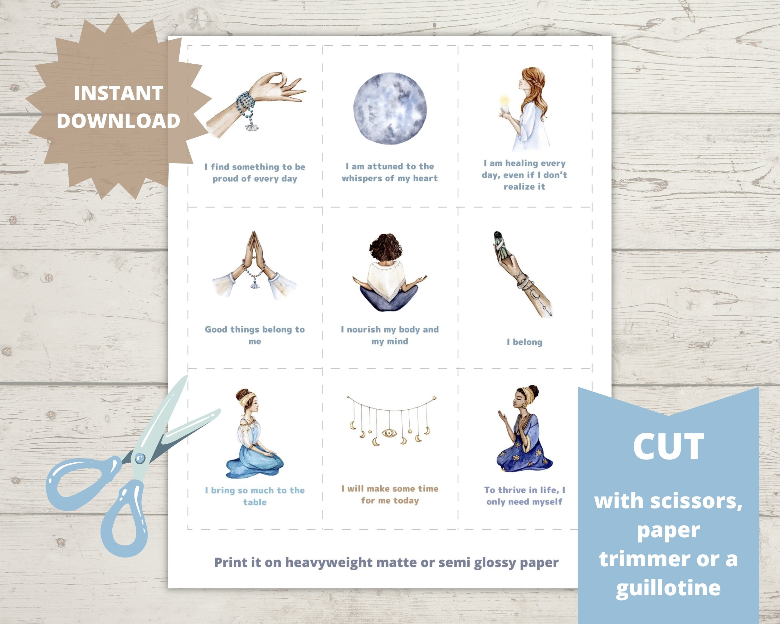 Printable Boho Affirmation Cards Positive Inspiration Cards - Etsy