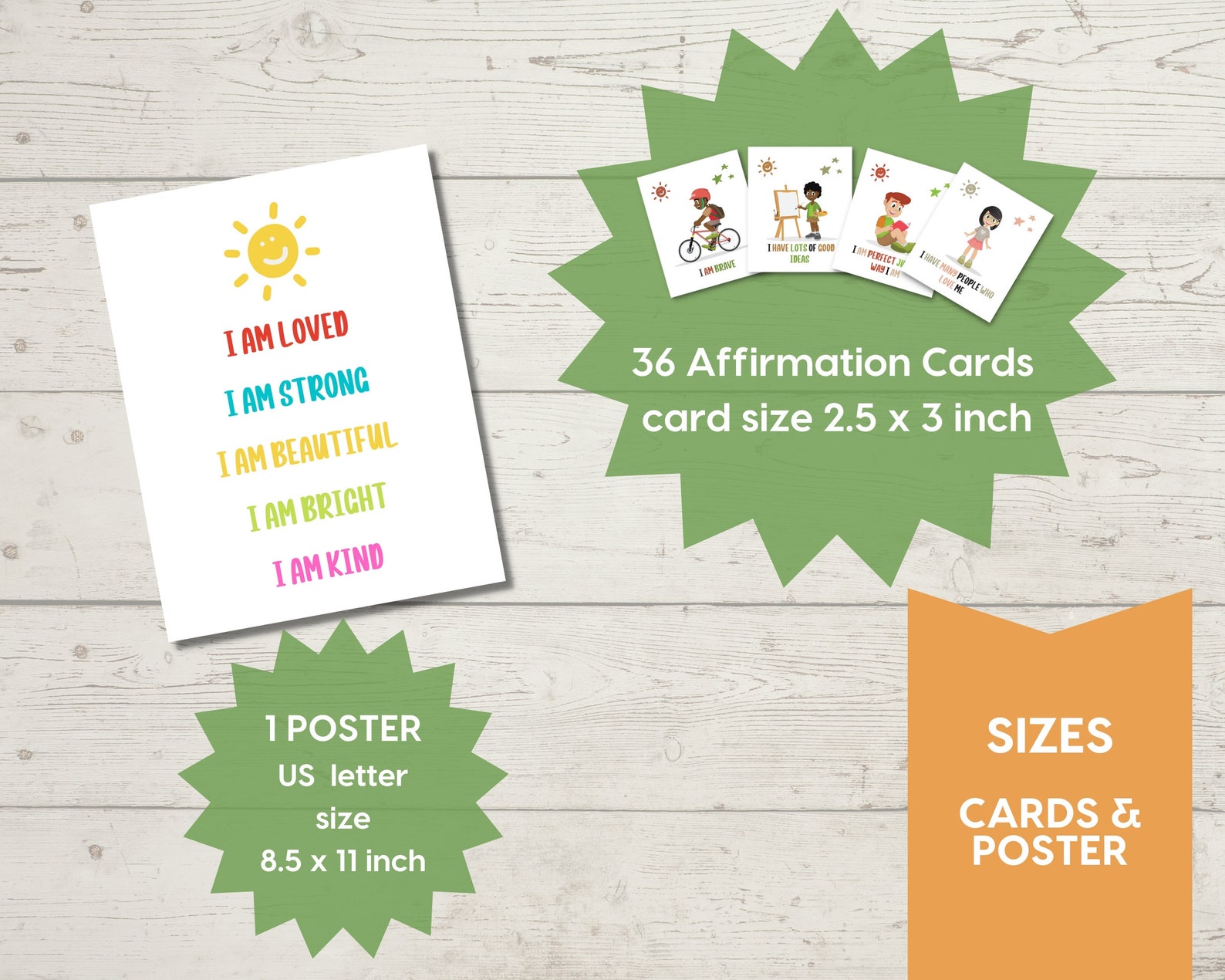 Printable Positive Affirmation Cards for Kids INSTANT - Etsy