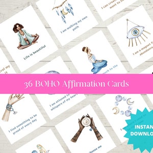 Printable Boho Affirmation Cards Positive Inspiration Cards - Etsy