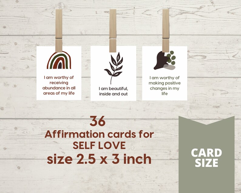 Printable Boho Affirmation Cards for Self Love Law of - Etsy