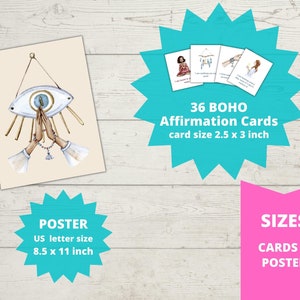 Printable Boho Affirmation Cards Positive Inspiration Cards - Etsy