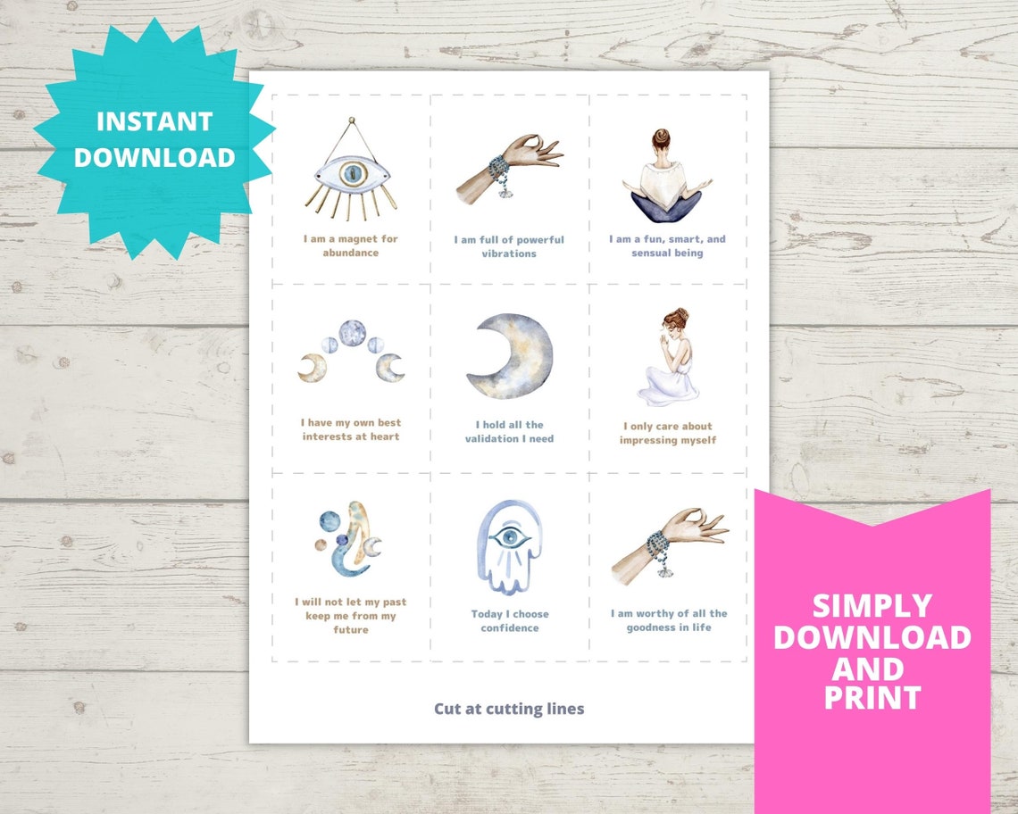 Printable Boho Affirmation Cards Positive Inspiration Cards - Etsy