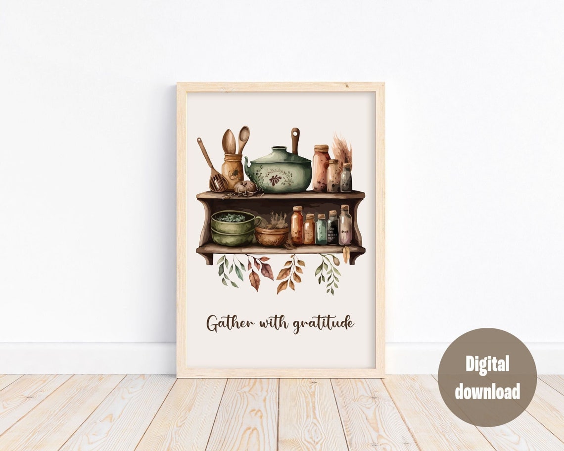 Printable Rustic Farmhouse Kitchen Wall Art Vintage - Etsy