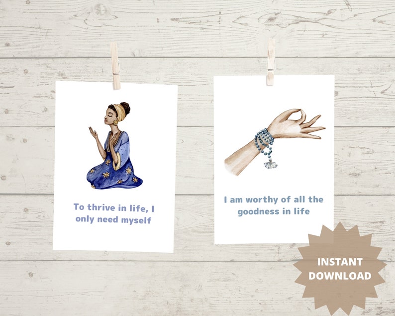 Printable Boho Affirmation Cards Positive Inspiration Cards - Etsy