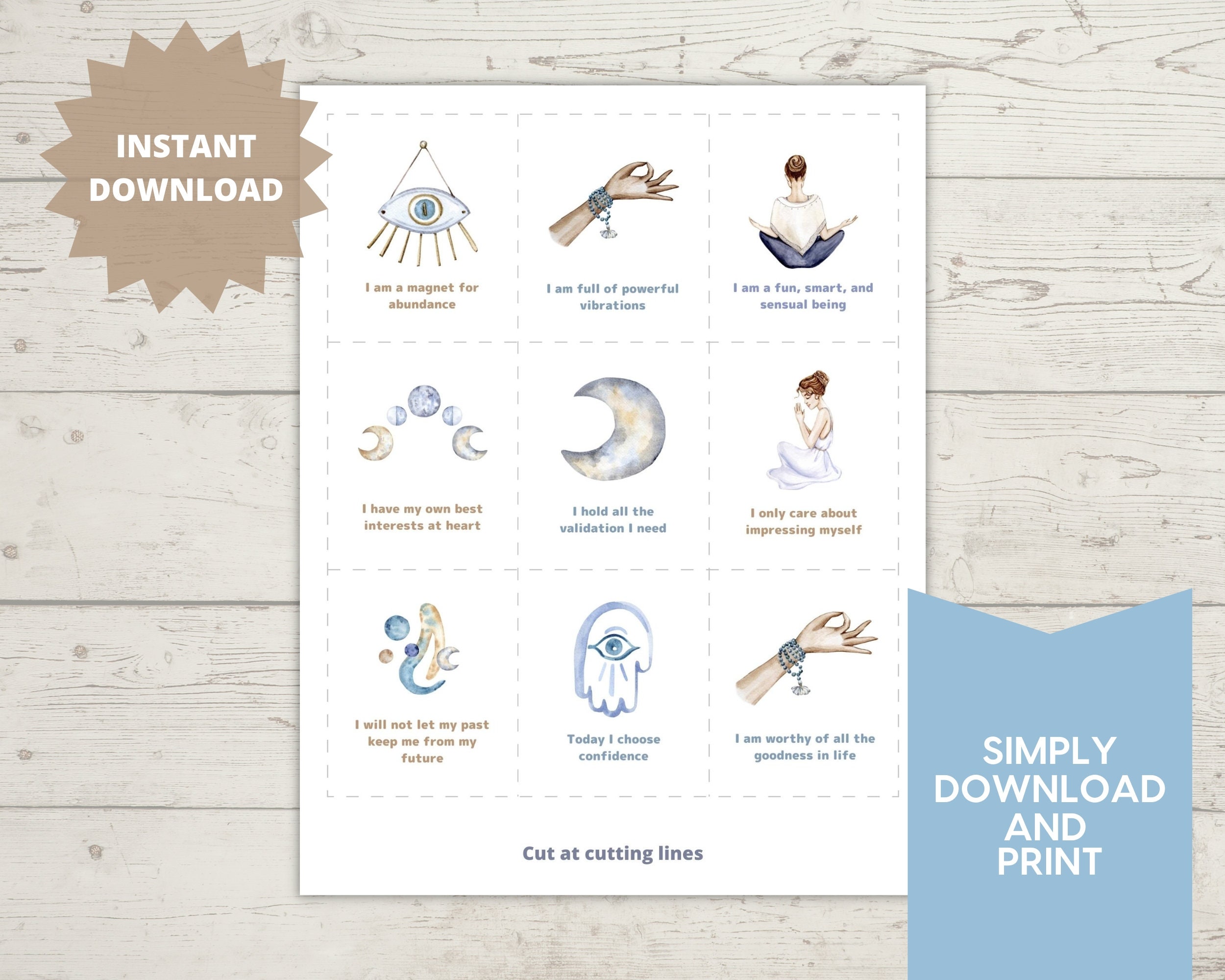 Printable Boho Affirmation Cards Positive Inspiration Cards - Etsy