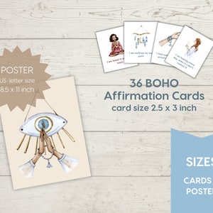 Printable Boho Affirmation Cards | Positive Inspiration Cards for ...
