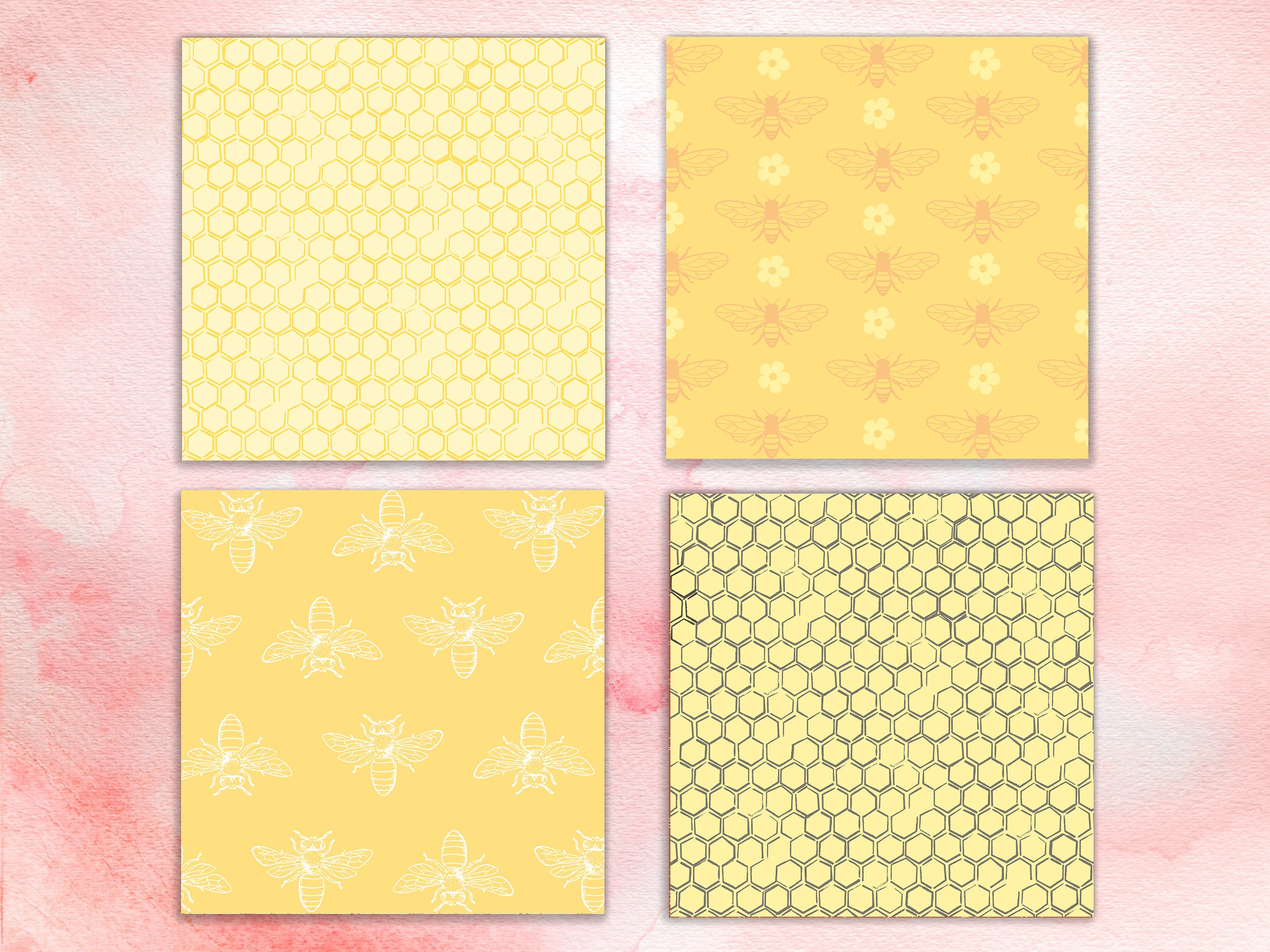 Bees Bumble Bees Digitals Papers Digital Papers Digitals - Etsy