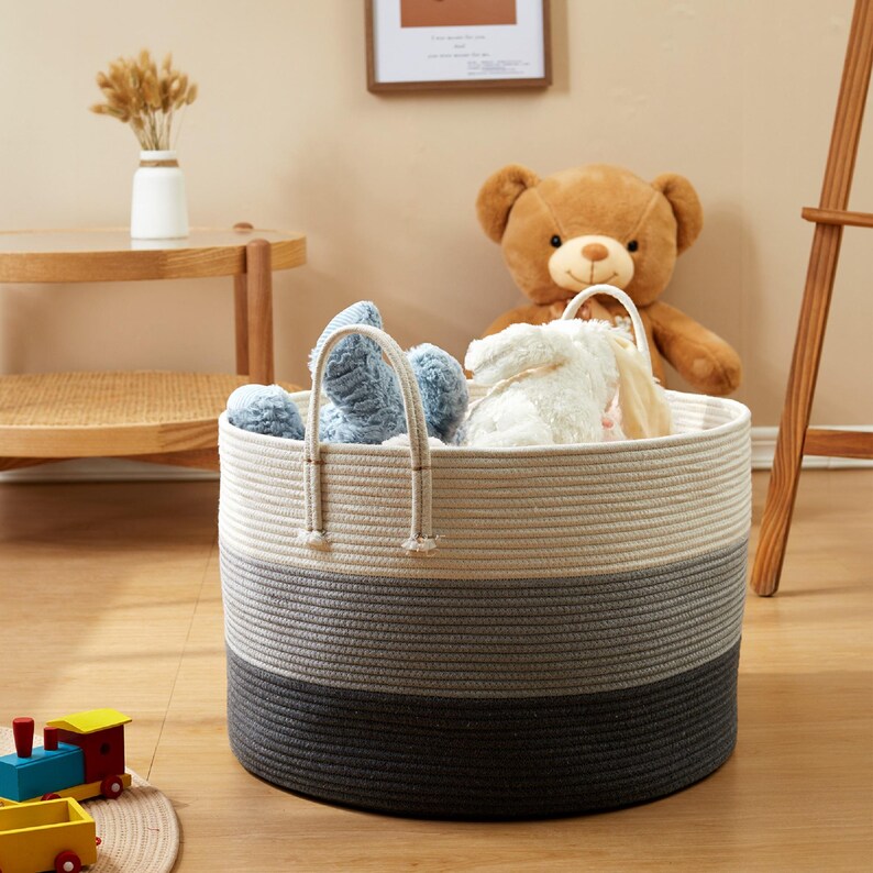 Handmade Cotton Rope Basket: Woven Storage Organizer - Etsy