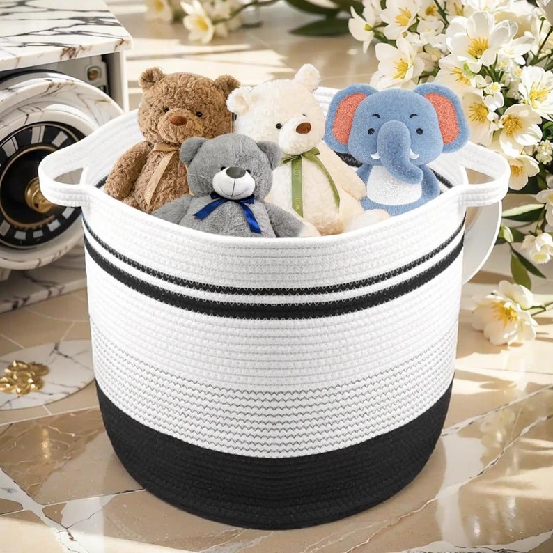 Handmade Large Cotton Rope Storage Basket: Sustainable, Versatile Home ...