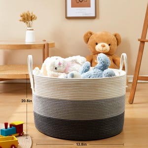Handmade Cotton Rope Basket: Woven Storage Organizer - Etsy