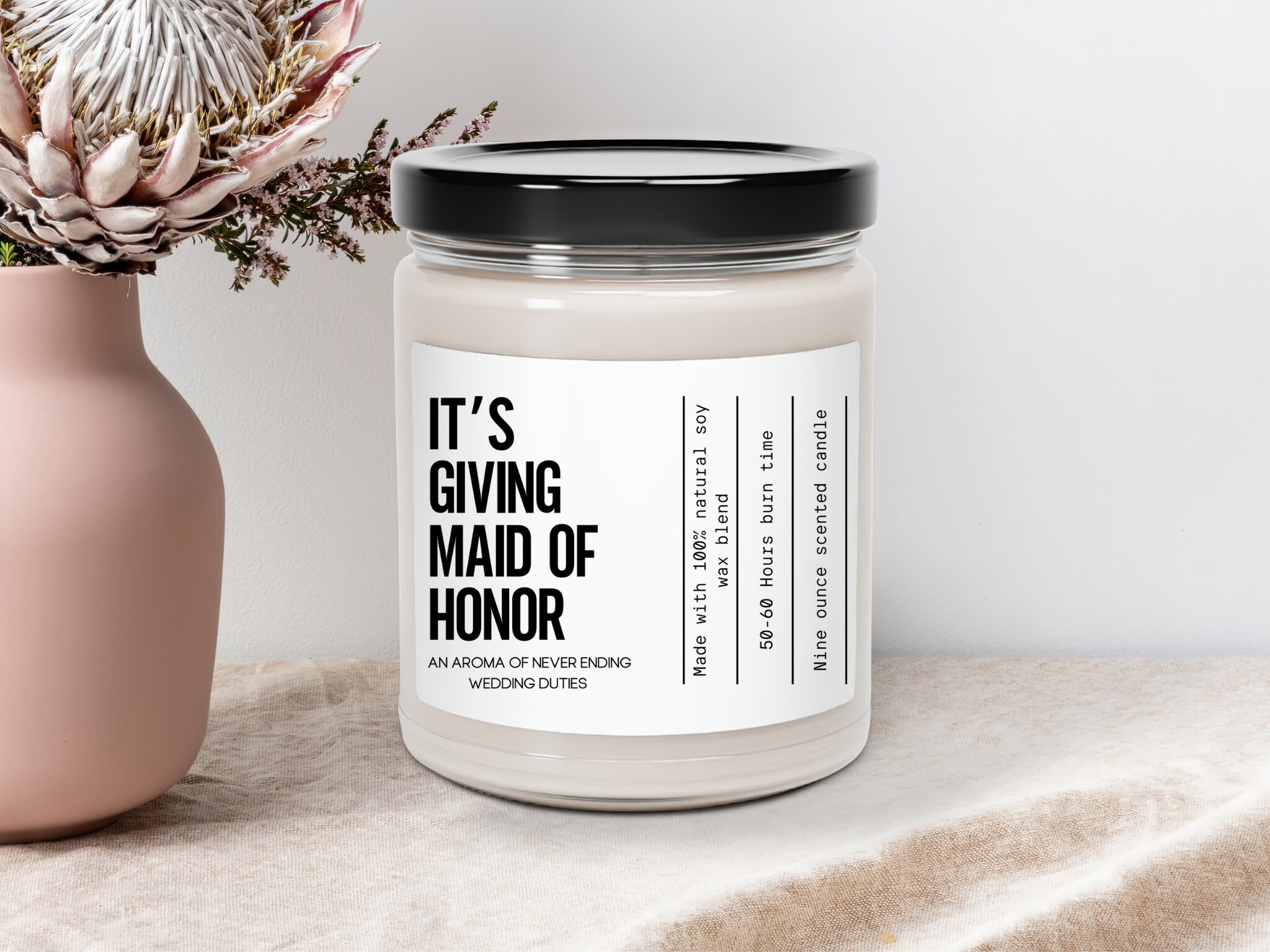 Its Giving Maid of Honor Maid of Honor Candle Moh Candle - Etsy