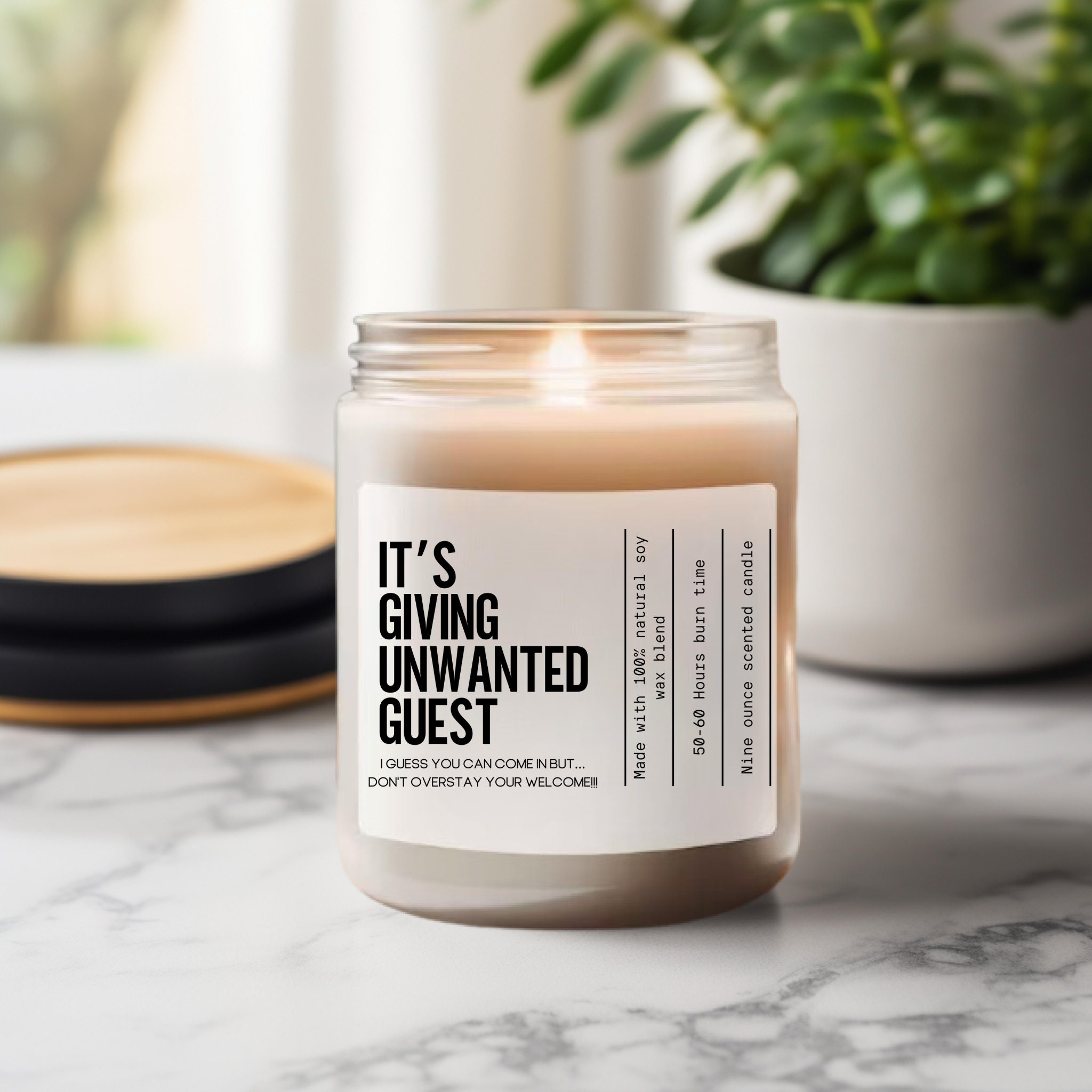 Unwanted Guest, Its Giving Candle, Candle Gift for Guest, Gift for ...