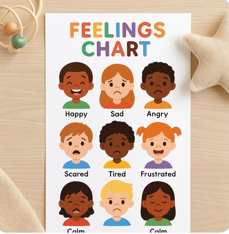 Toddler Feelings Chart Printable – Calm Corner Visual Aid - Etsy
