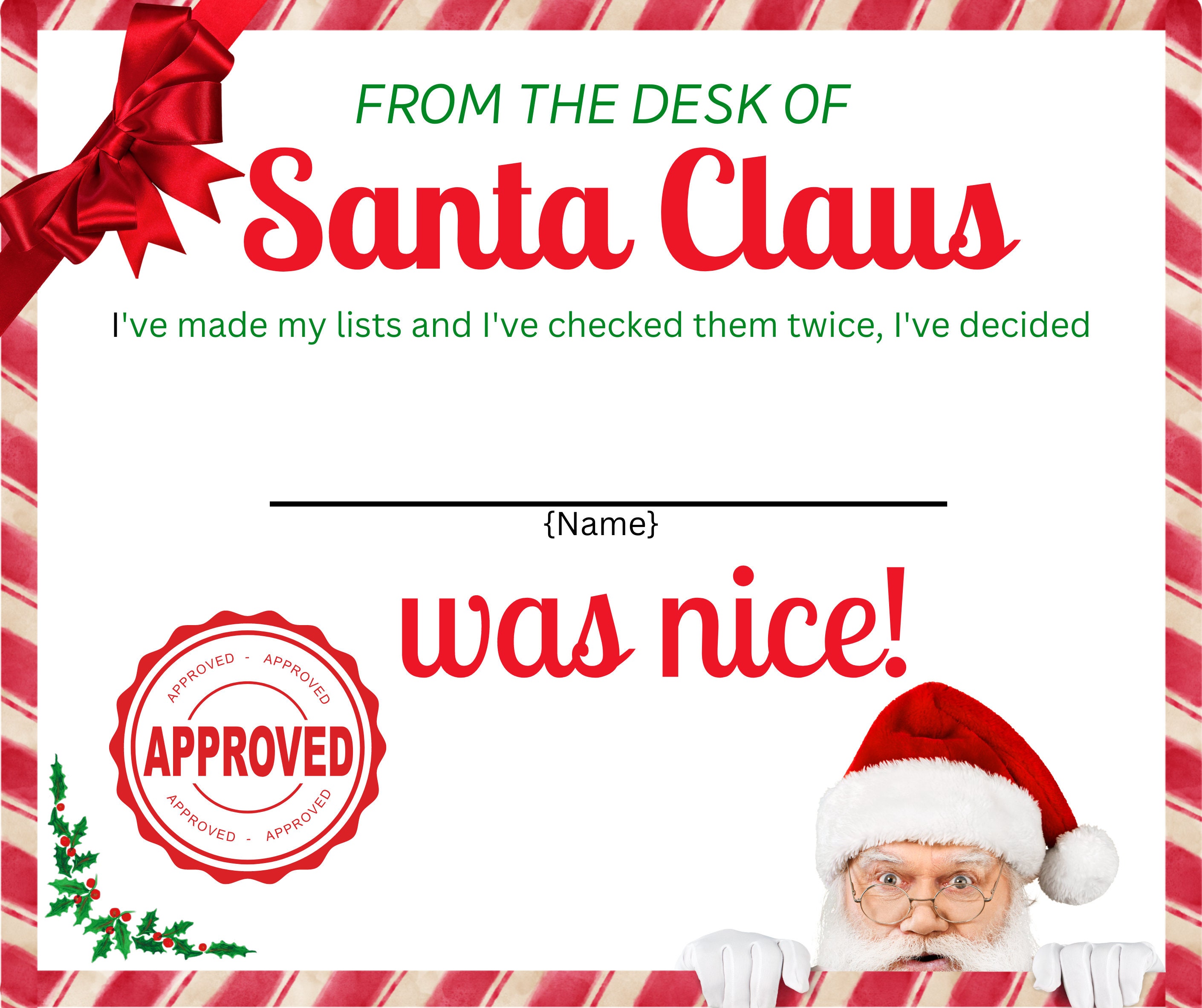 Santa Certificate - Etsy