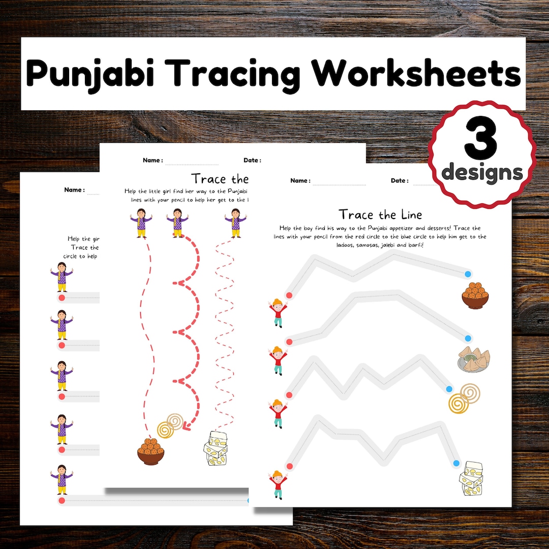 Punjabi Preschool Tracing Worksheets - Punjabi Homeschool Printable ...