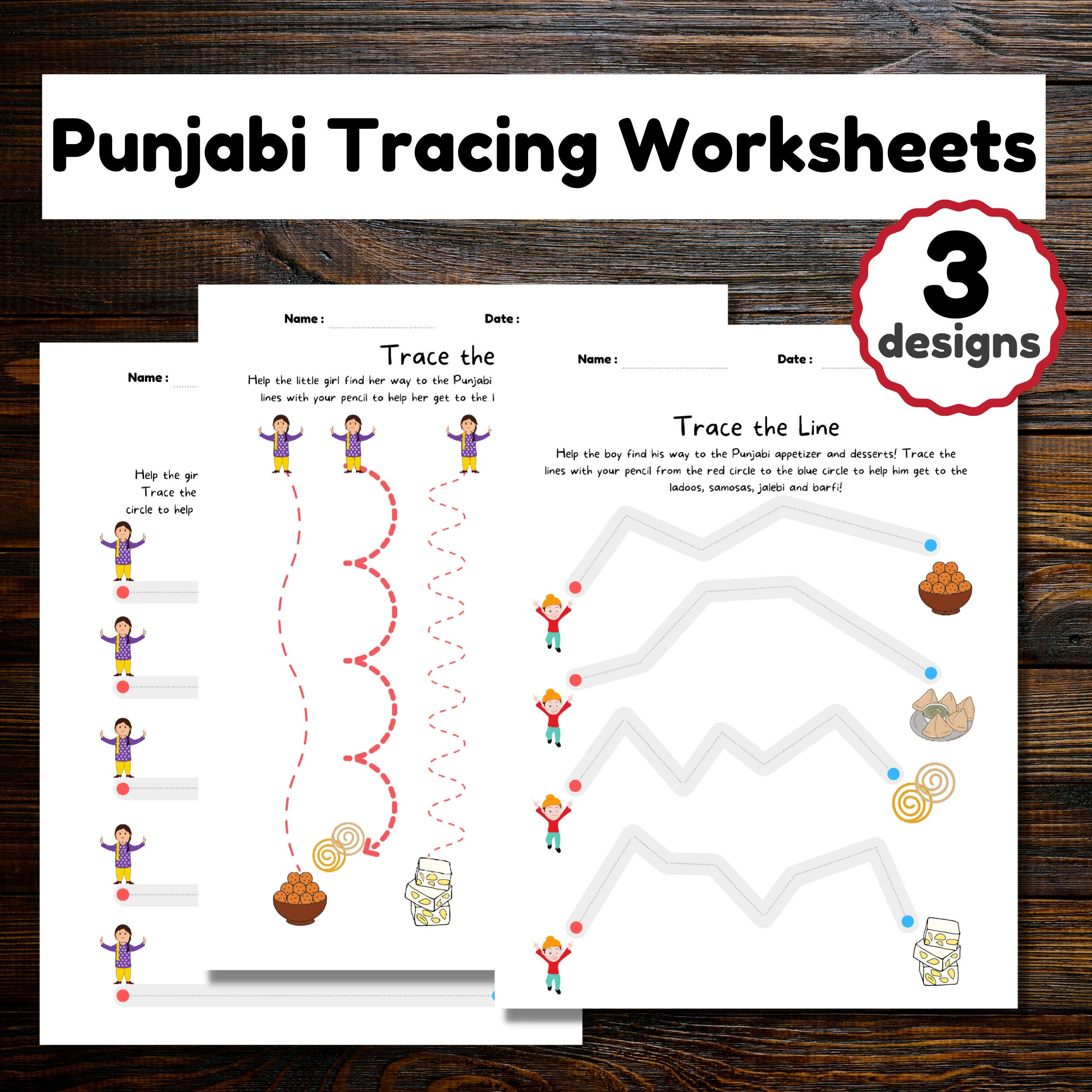 Punjabi Preschool Tracing Worksheets - Punjabi Homeschool Printable ...